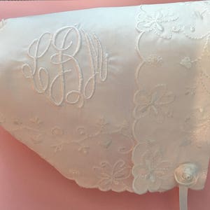 Monogrammed Handkerchief Baby Bonnet With Poem, Magic Baby Bonnet ...
