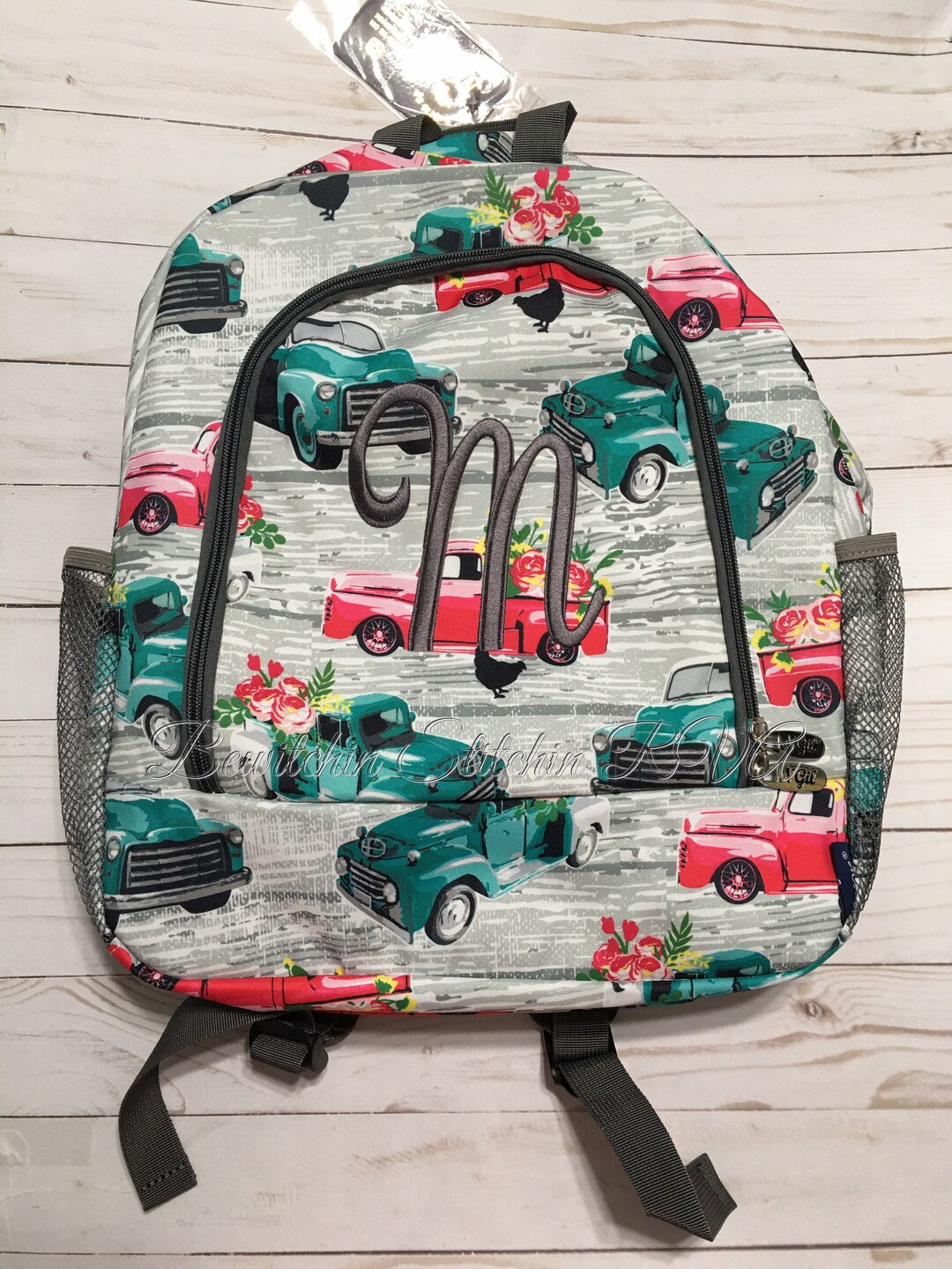 Monogrammed Farm Truck Backpack, Truck Backpack, Vintage Trucks ...