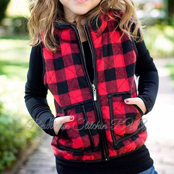 Red Plaid Vests - Etsy