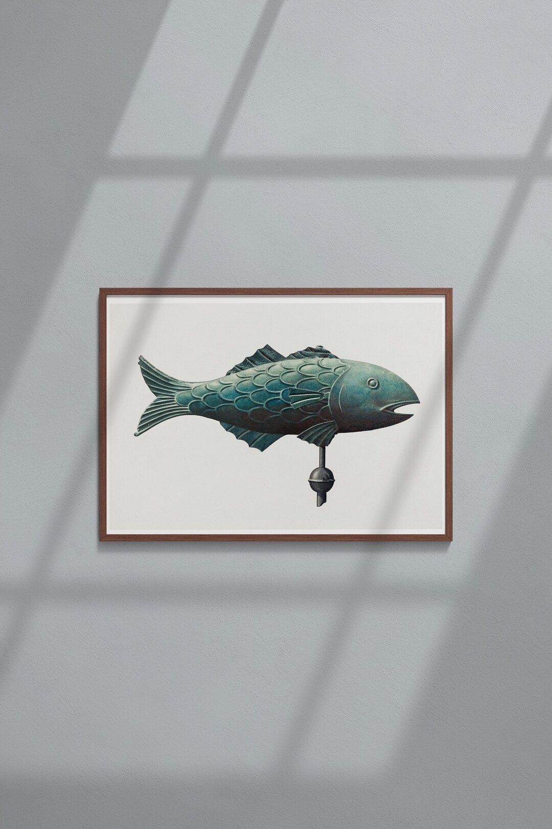 Digital Print Victorian Fish Weather Vane Cod Primitive Preppy ...