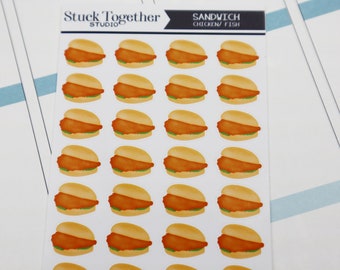 Chicken Sandwich Stickers - Etsy