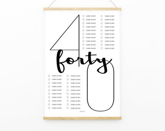 40th Birthday Bucket List - Etsy