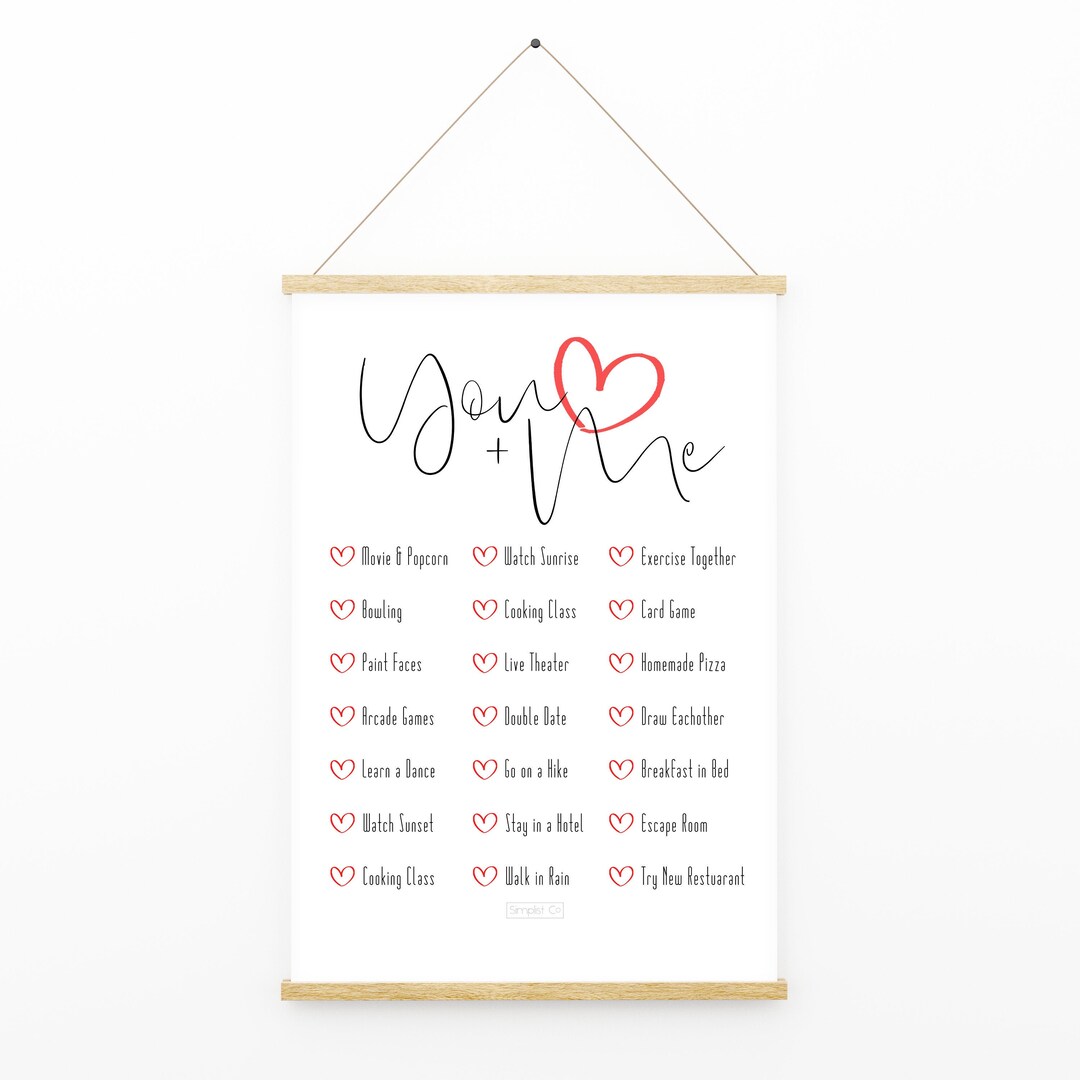 You + Me Date Night Poster Bucket List - Etsy