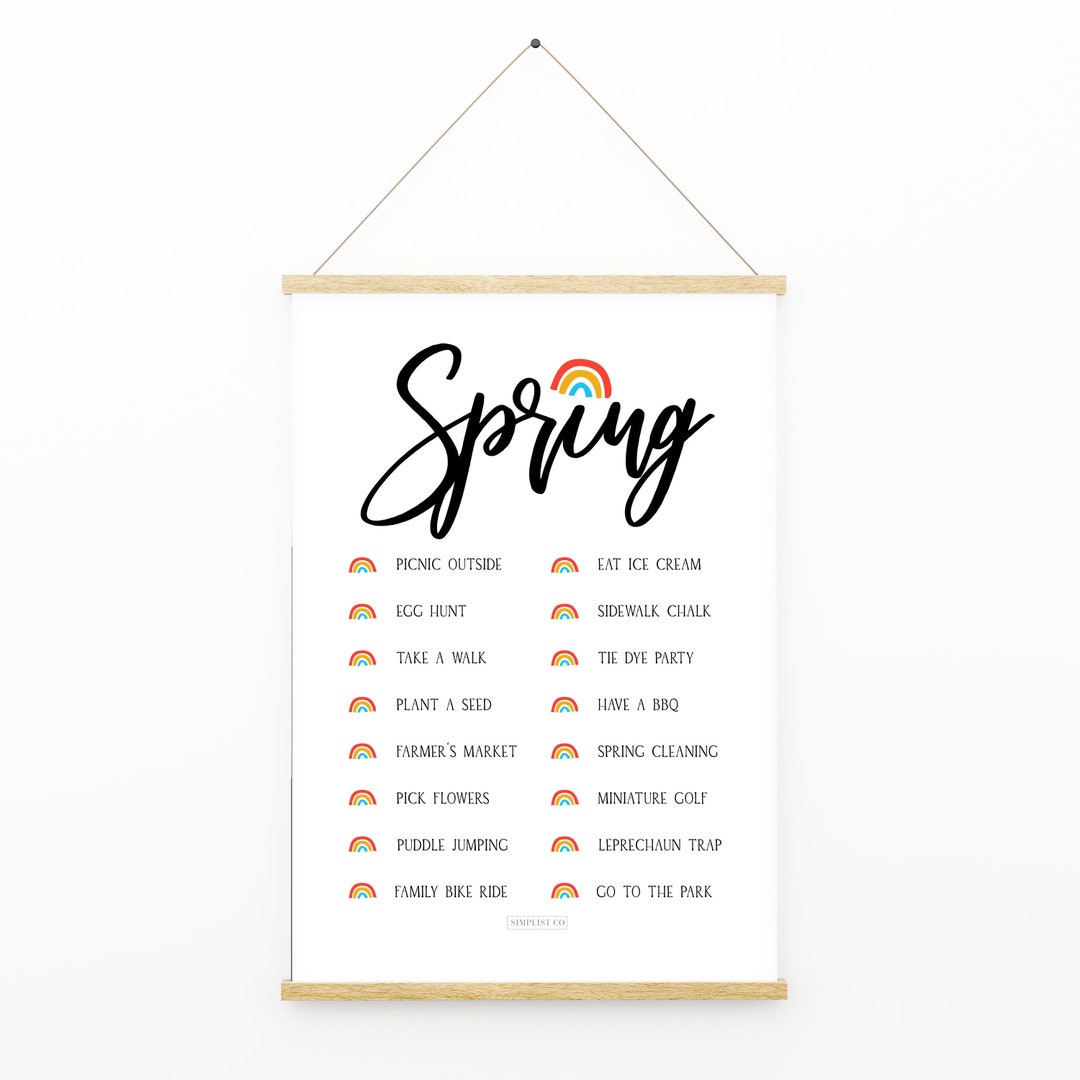 Rainbow Spring Poster Bucket List - Etsy