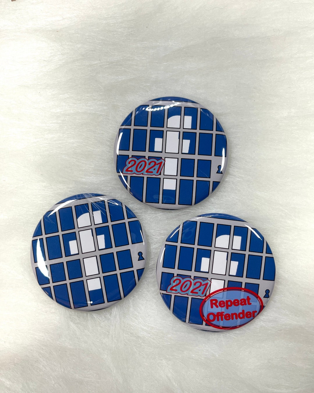 Facebook Jail Button Pin, Magnet, Keyring, Zipper Pull, Mirror or More ...