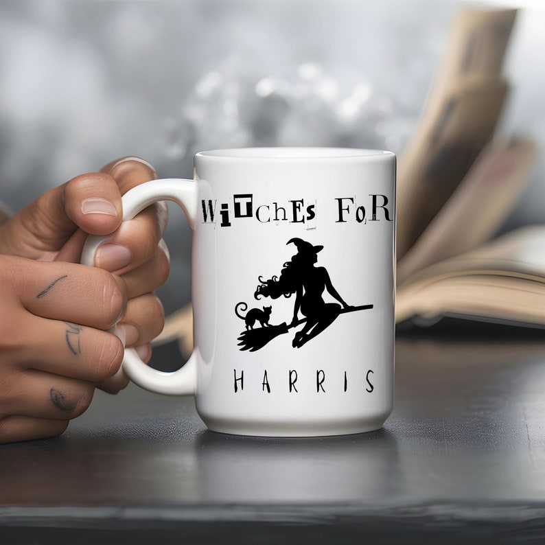 Kamala Harris Witches for Harris Harris Halloween 15 Oz Coffee Mug ...