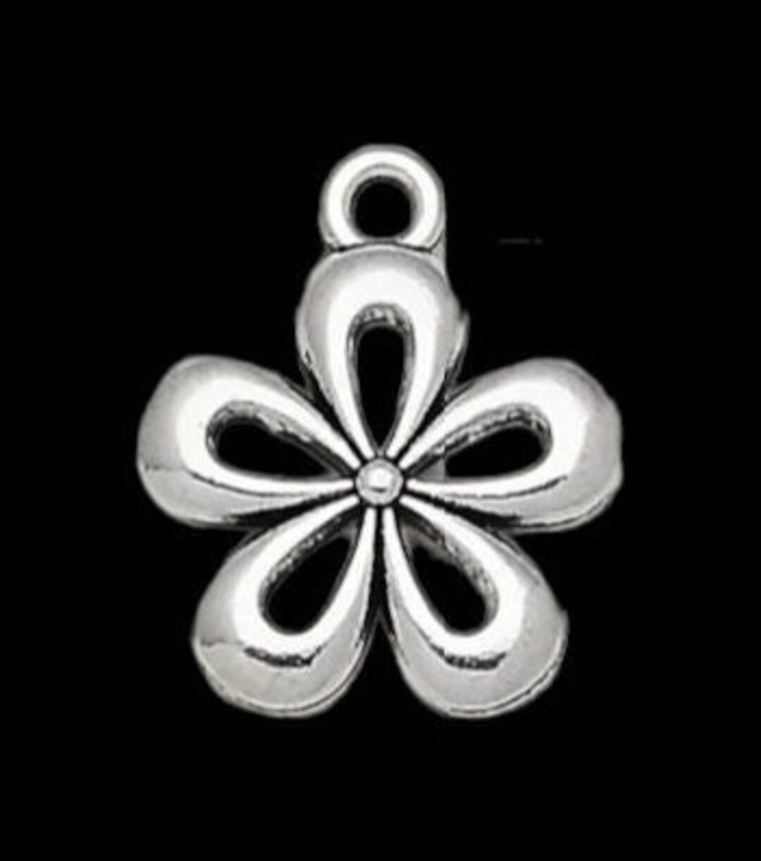 Adorable Silver FLOWER Charm Silver Daisy Charms Flower Pendant Dainty ...