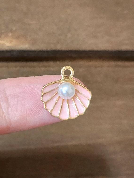 PINK Oyster Charms Oyster Shell Charms Oyster Seashell Charms - Etsy