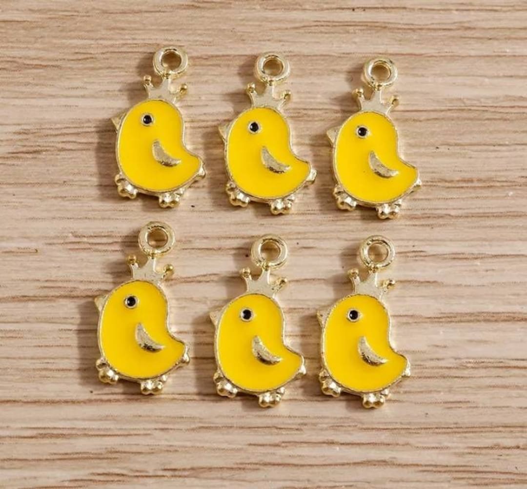 Tiny CHICK Charms Baby Chicken Charm Bird Charms Gold Charms Peep ...