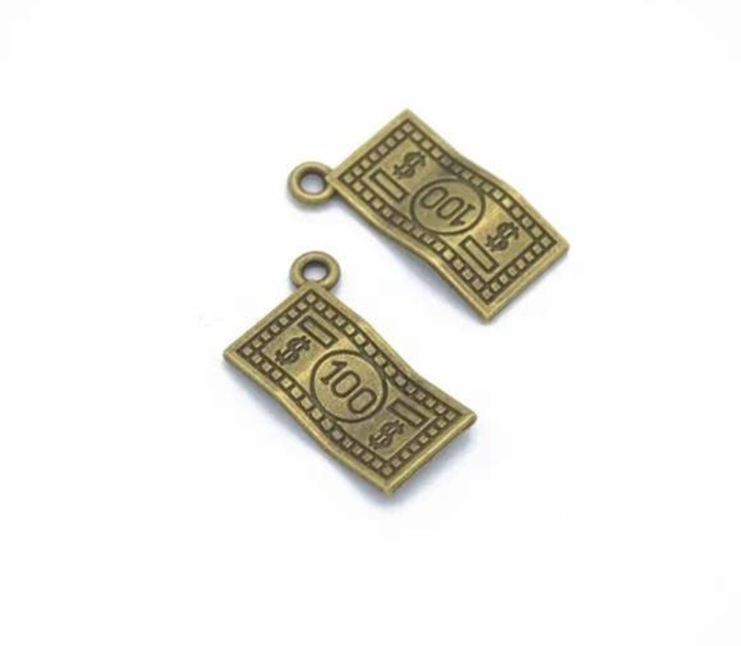 Hundred Dollar 100 Dollar Bill Charms Money Charms DIY Jewelry Making ...