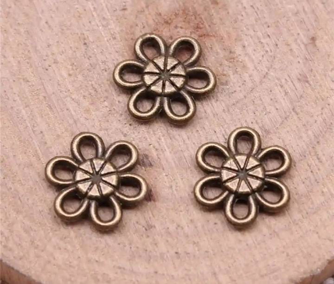 TINY Daisy Connector Charm Flower Charms Daisy Charm Connector No Loop ...