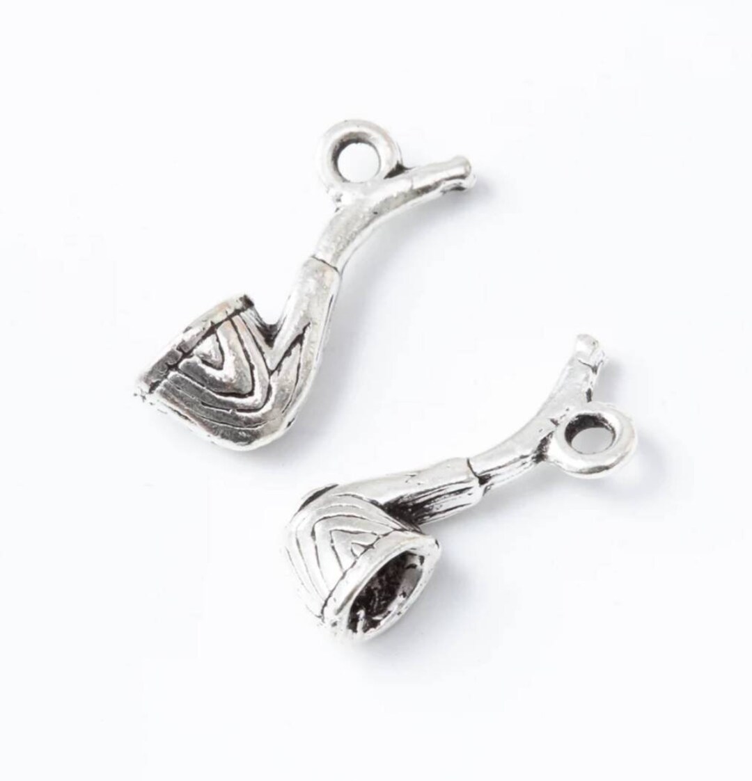 Lot of 4 Pipe Charms Silver Charm Habit Charms Smoking Charms Smoke for ...