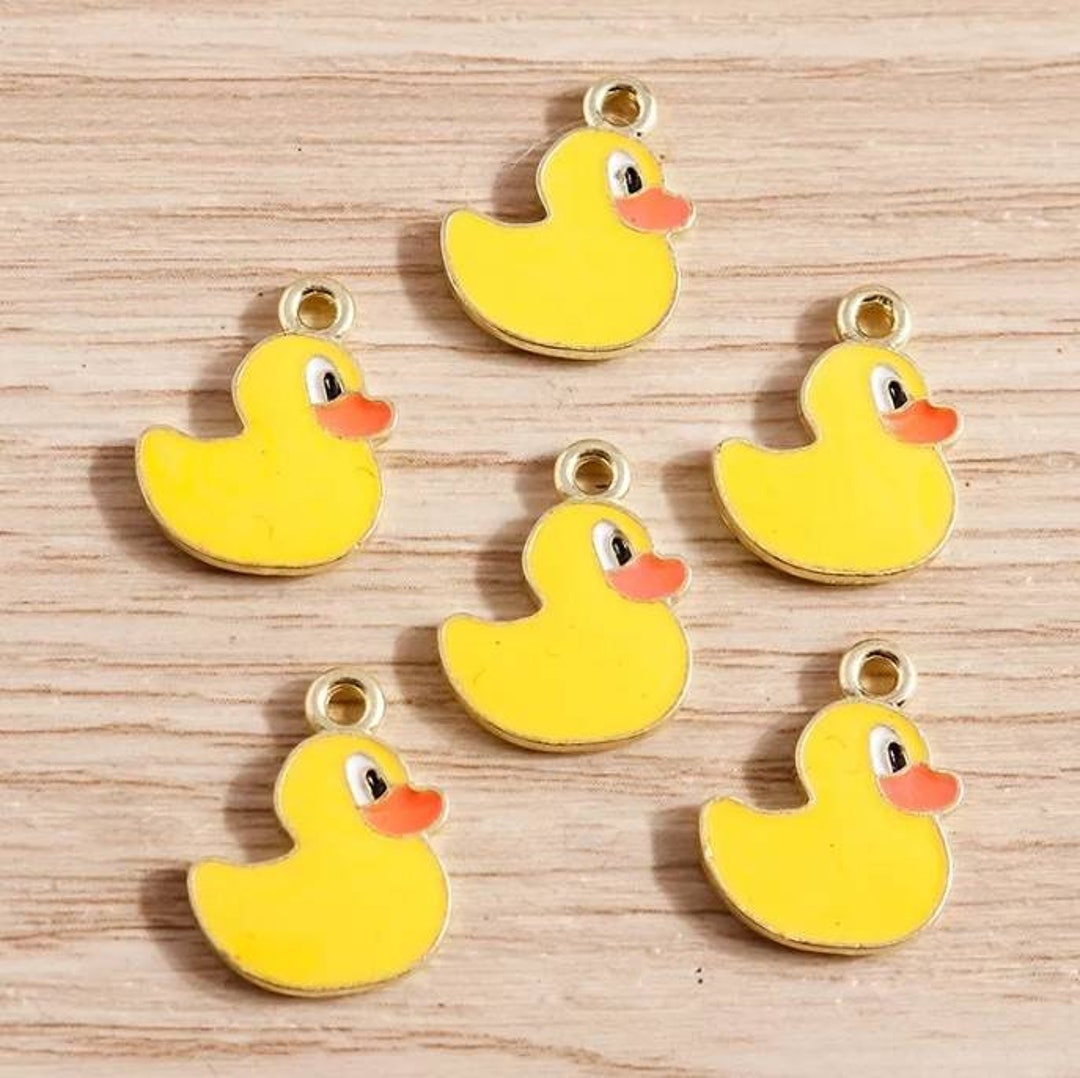 Yellow Duck Charms Bird Charms Gold Charms for Necklace Bracelet ...