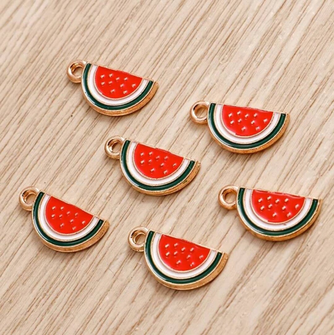 Lot of 5 Rose Gold Watermelon Charms Fruit Charms Watermelon Charm Food ...