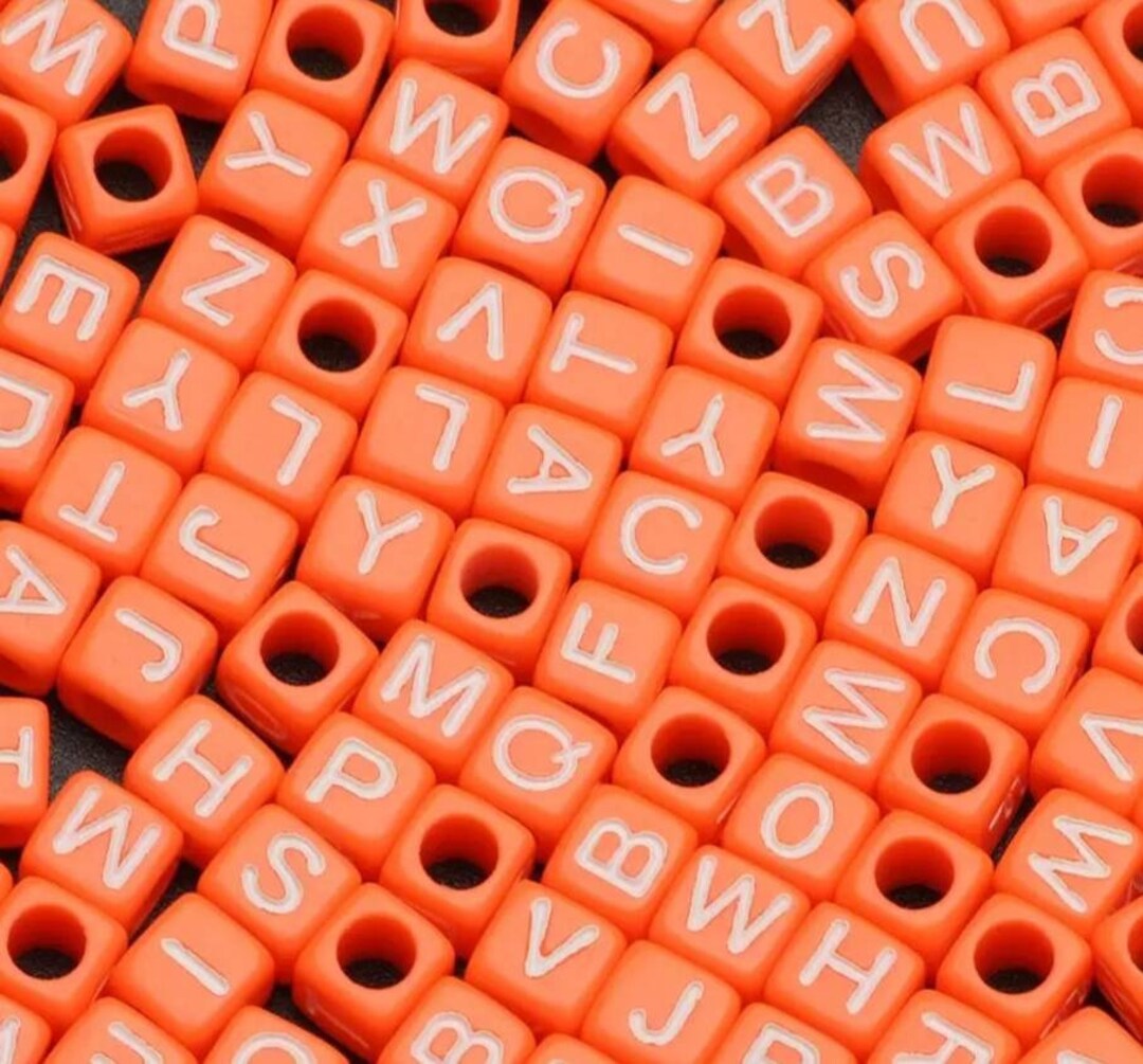 Beads 6MM X 6MM Alphabet Beads Square Letter Beads Spacer - Etsy