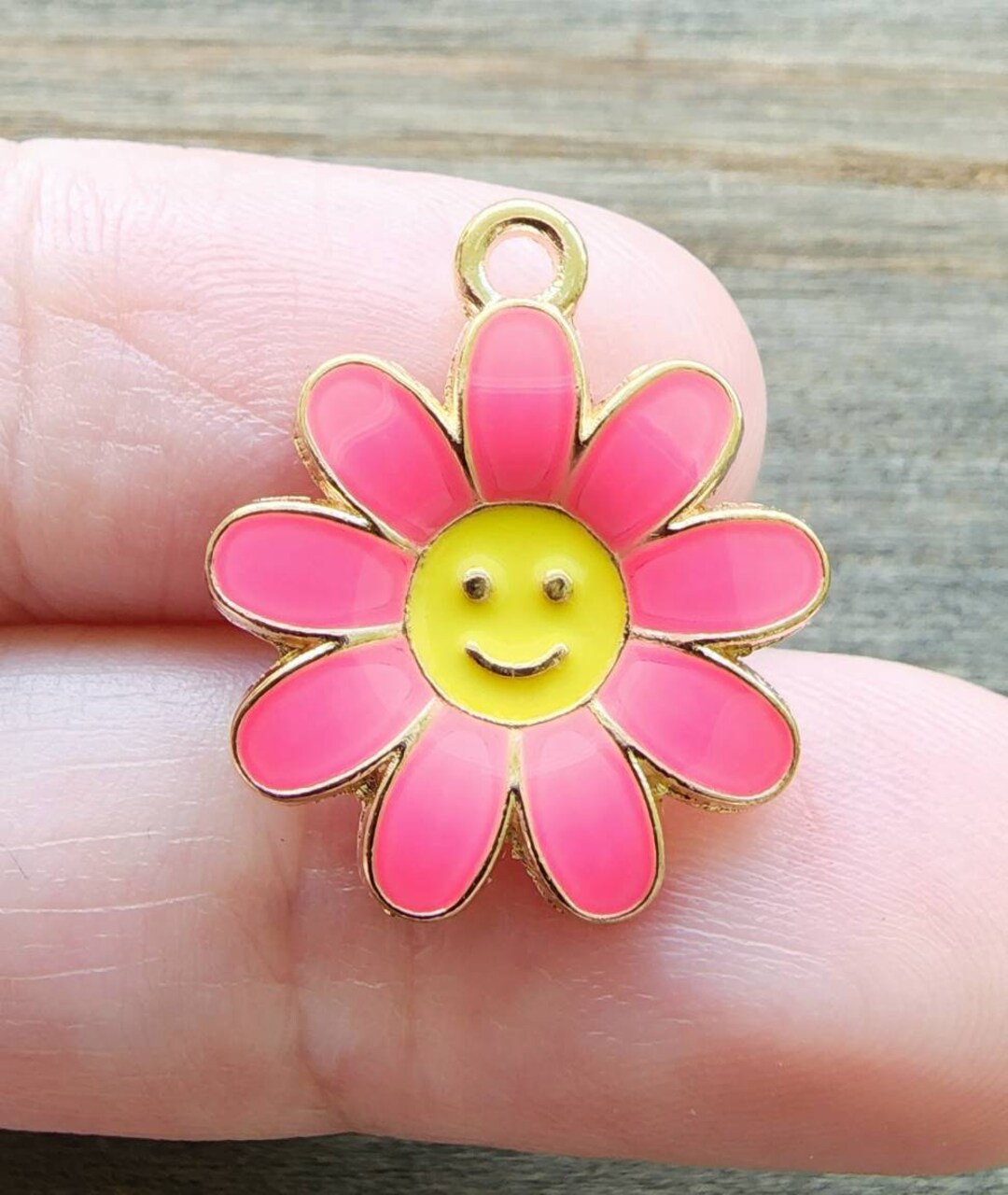 Smiley Face FLOWER Charm Daisy Charms Smiley Face Charms Smiley Face ...