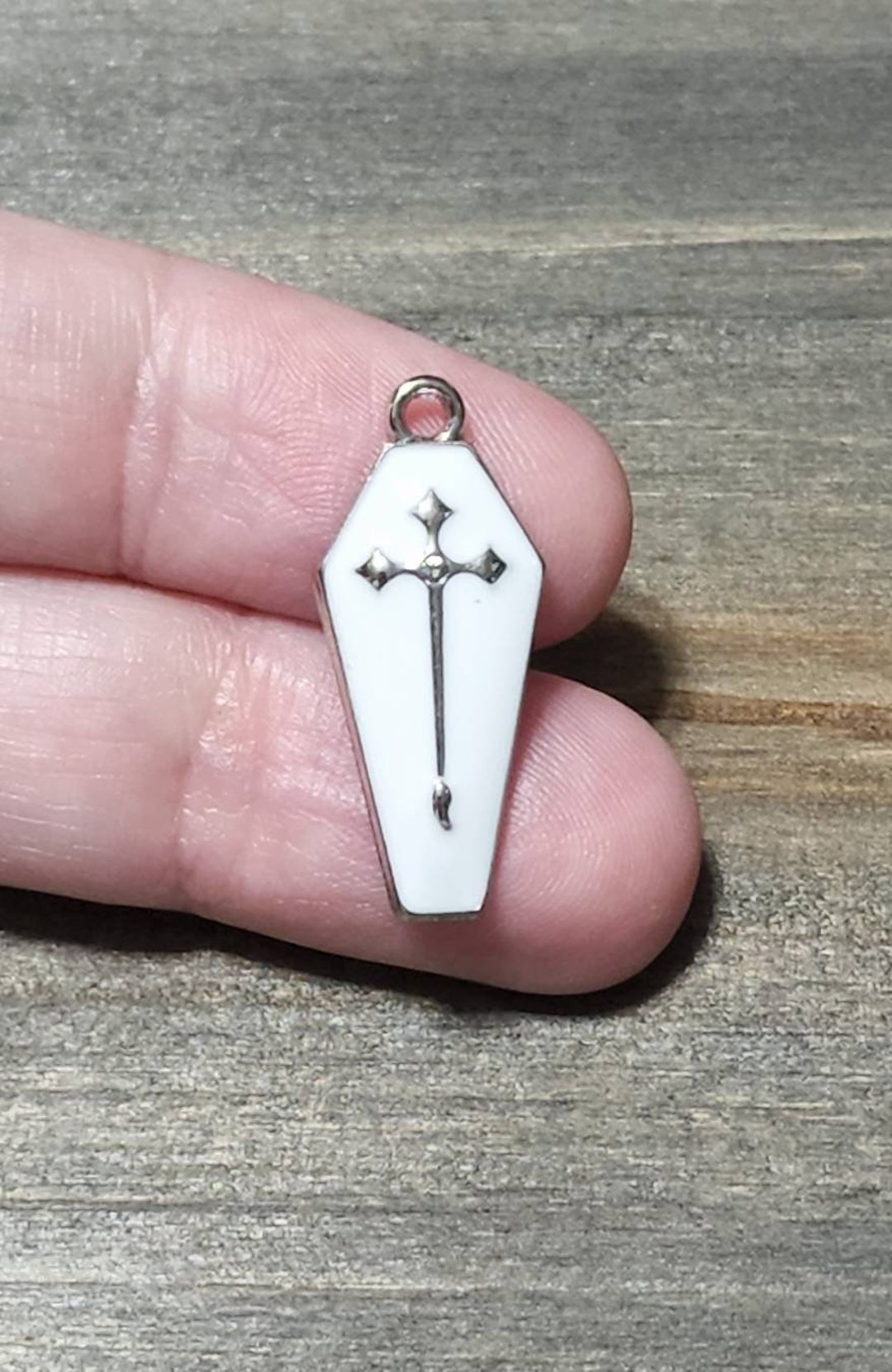 Cross on Coffin Charm Cross Charms Cross Pendant Halloween - Etsy