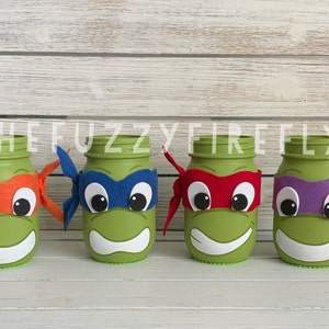 1 Turtle Ninja Inspired Mason Jar Centerpiece,turtle Mason Jar,turtle ...