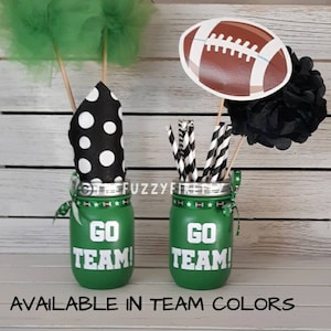 Custom Football Team Centerpiece PINT Jar Set,super Bowl Party Decor ...
