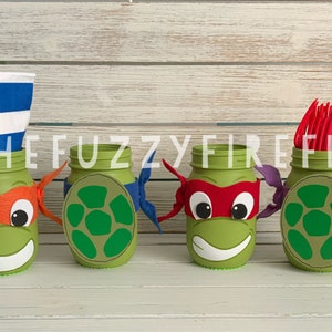 1 Turtle Ninja Inspired Mason Jar Centerpiece,turtle Mason Jar,turtle ...
