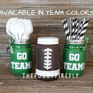 Custom Football Team Centerpiece PINT Jar Set,super Bowl Party Decor ...