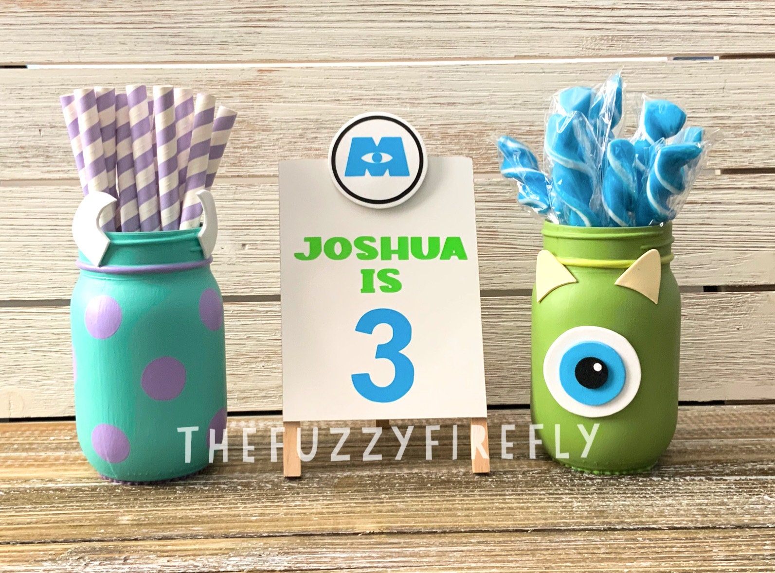 Hand Painted Monster Mason Jars: Party Centerpiece, Utensil Holder - Etsy