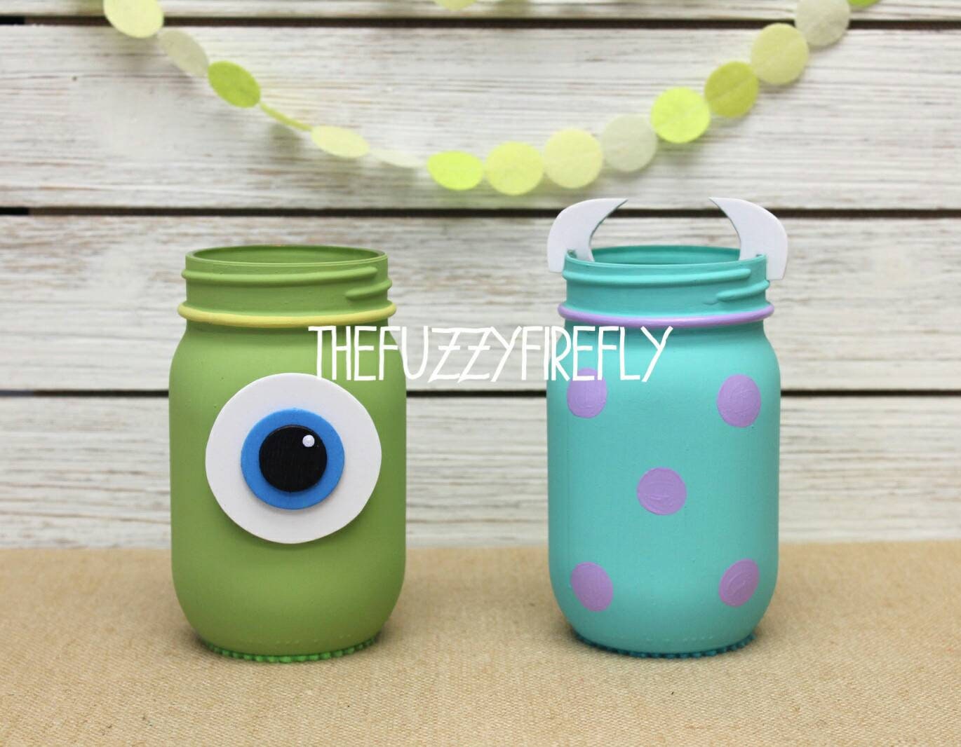 Hand Painted Monster Mason Jars: Party Centerpiece, Utensil Holder - Etsy