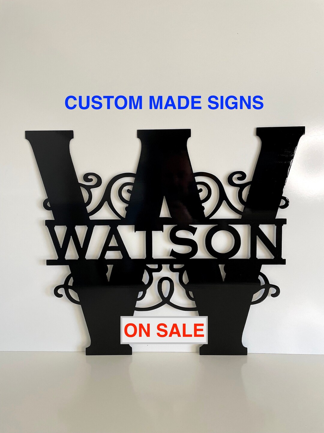 Custom Metal Last Name Sign, Split Letter Monogram, Wedding Anniversary ...
