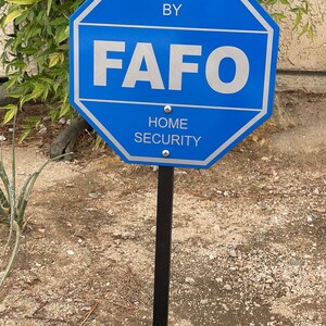 FAFO Home Security Sign Yard Sign - Etsy