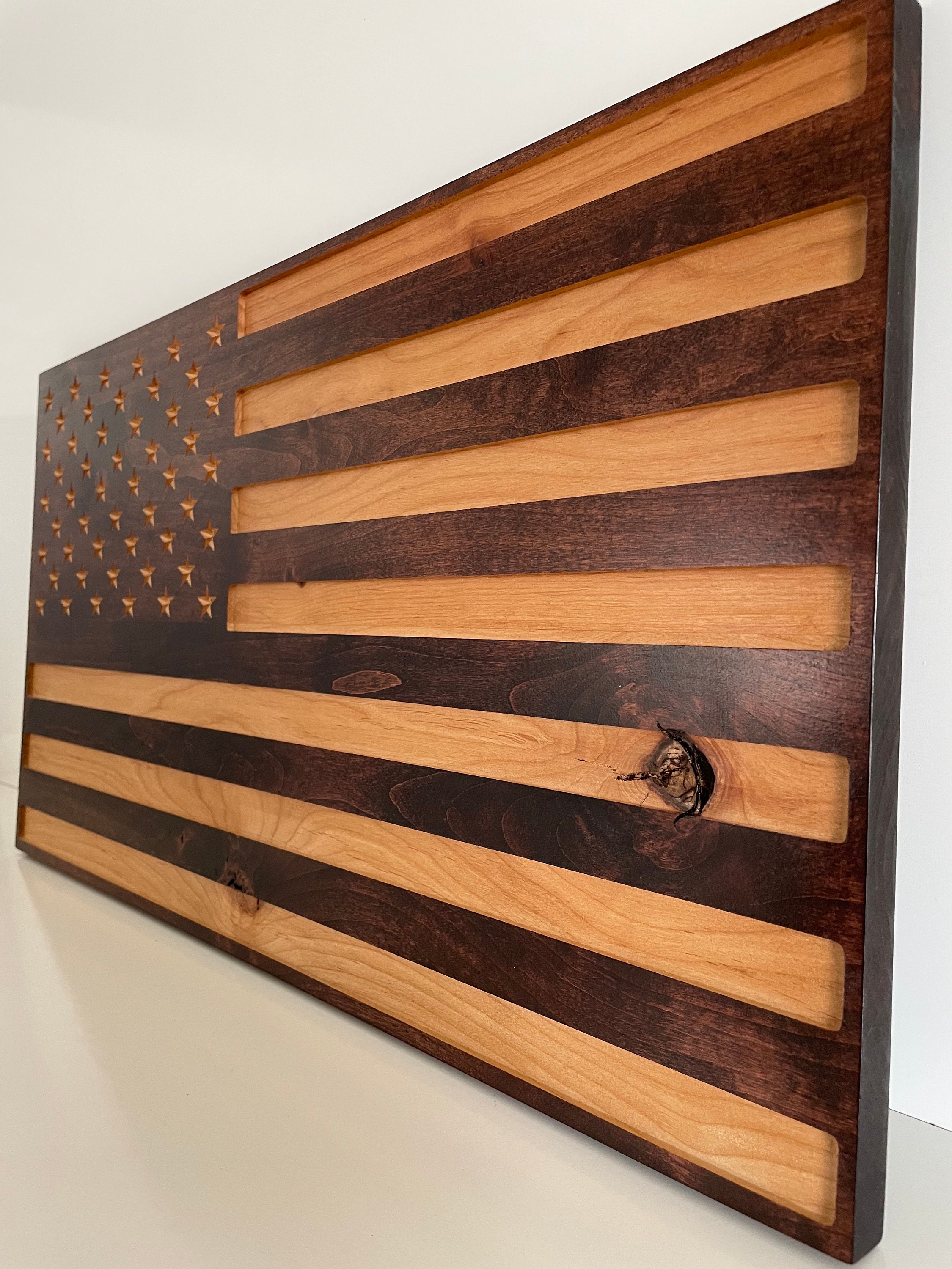 Wooden American Flag Wood Flag Wall Art Handcrafted - Etsy