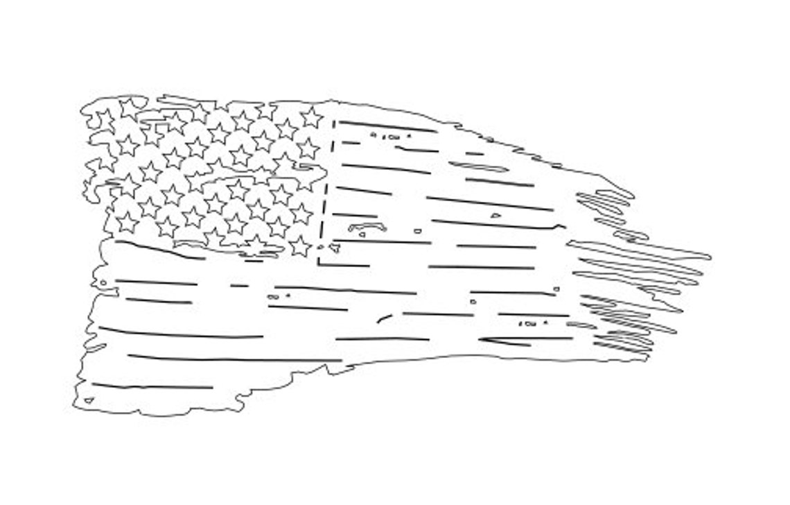 Tattered Flag SVG / Dxf / Pdf File for CNC Plasma Laser - Etsy