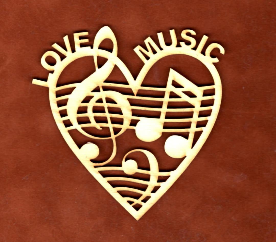 Love Music Ornament~ Wood~musician Gift~ Music Lover Gift~ Band Teacher ...