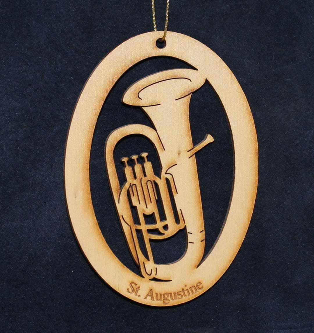 Tuba Ornament~ Wood~ Musician Christmas Ornament - Instrument Ornament ...