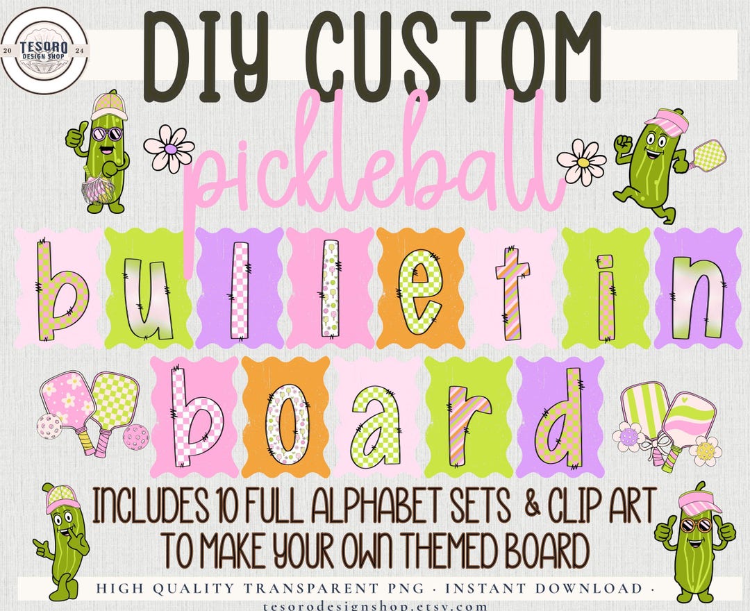 Custom Pickleball Bulletin Board DIY Classroom Alphabet Set |pickleball ...