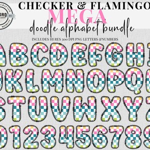 Checker Doodle Alphabet Bundle |tropical Summer Letter Clipart ...