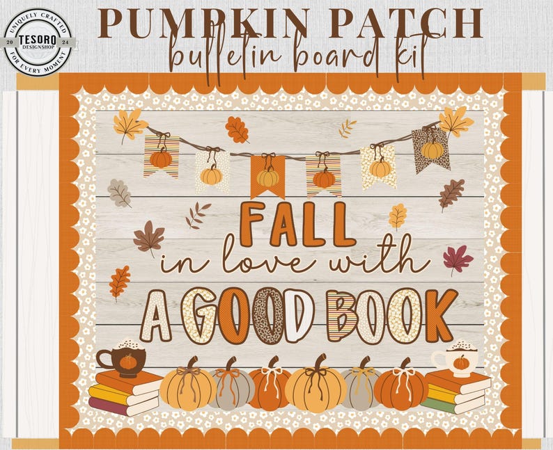 Fall Good Book Bulletin Board |autumn Pumpkin Patch Classroom Decor ...