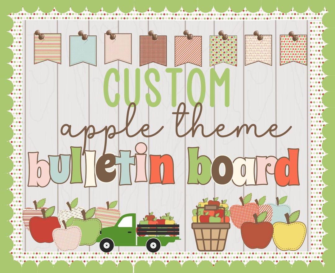 Custom Apple Theme Bulletin Board | Teacher Fall Classroom Decor ...