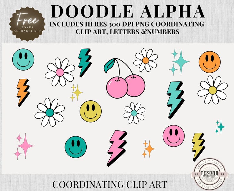 Checker Doodle Alphabet Bundle |checker Retro Font Letters & Clipart ...