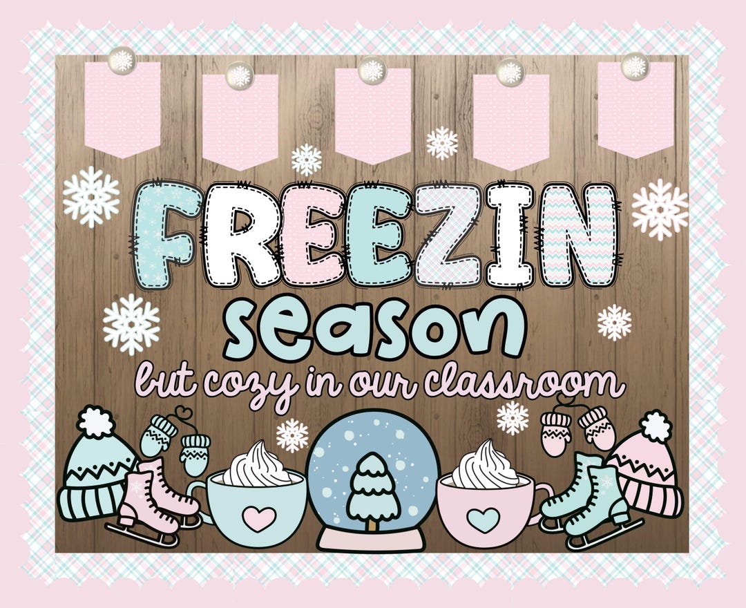 Cozy Winter Bulletin Board Kit |teacher Doodle Pattern Letter Classroom ...