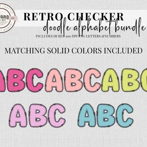 Disco Checker Cherry Retro Doodle Alphabet PNG Font |letter and Clipart ...