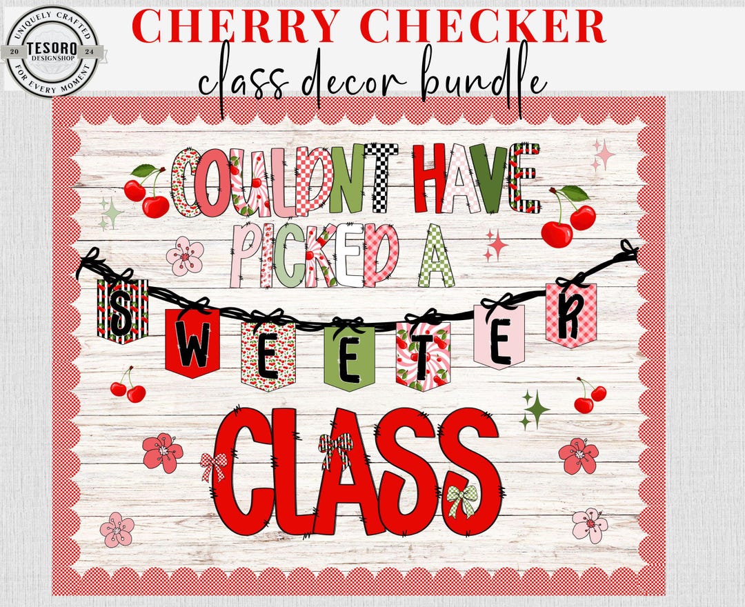 Cherry Classroom Decor Printable |bright Bulletin Board Letters Clip ...