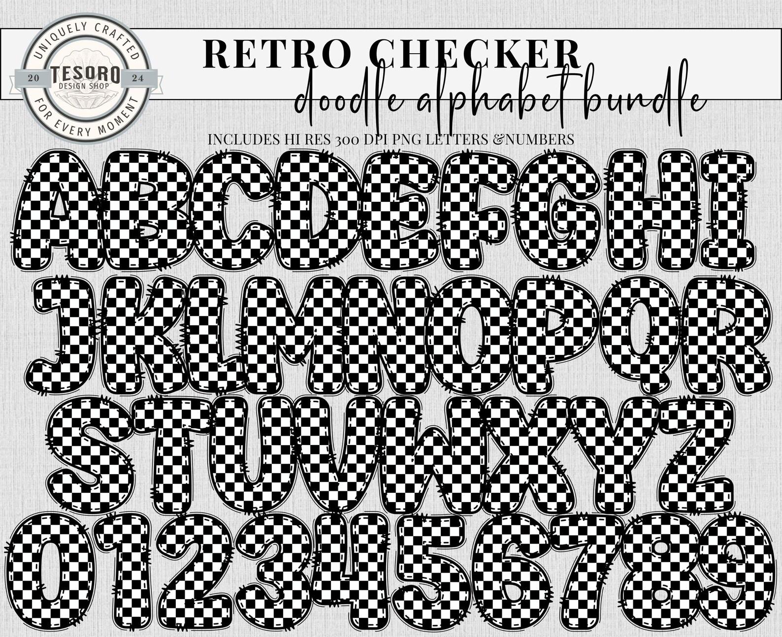 Alphabet Bundle Doodle PNG | Pink Checker Retro Letters School Teacher ...