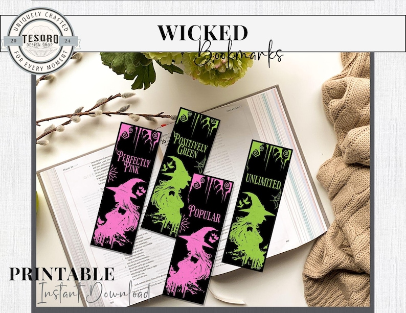 Witch Wicked Bookmark Printable | Custom Bookmarks Popular |pink ...