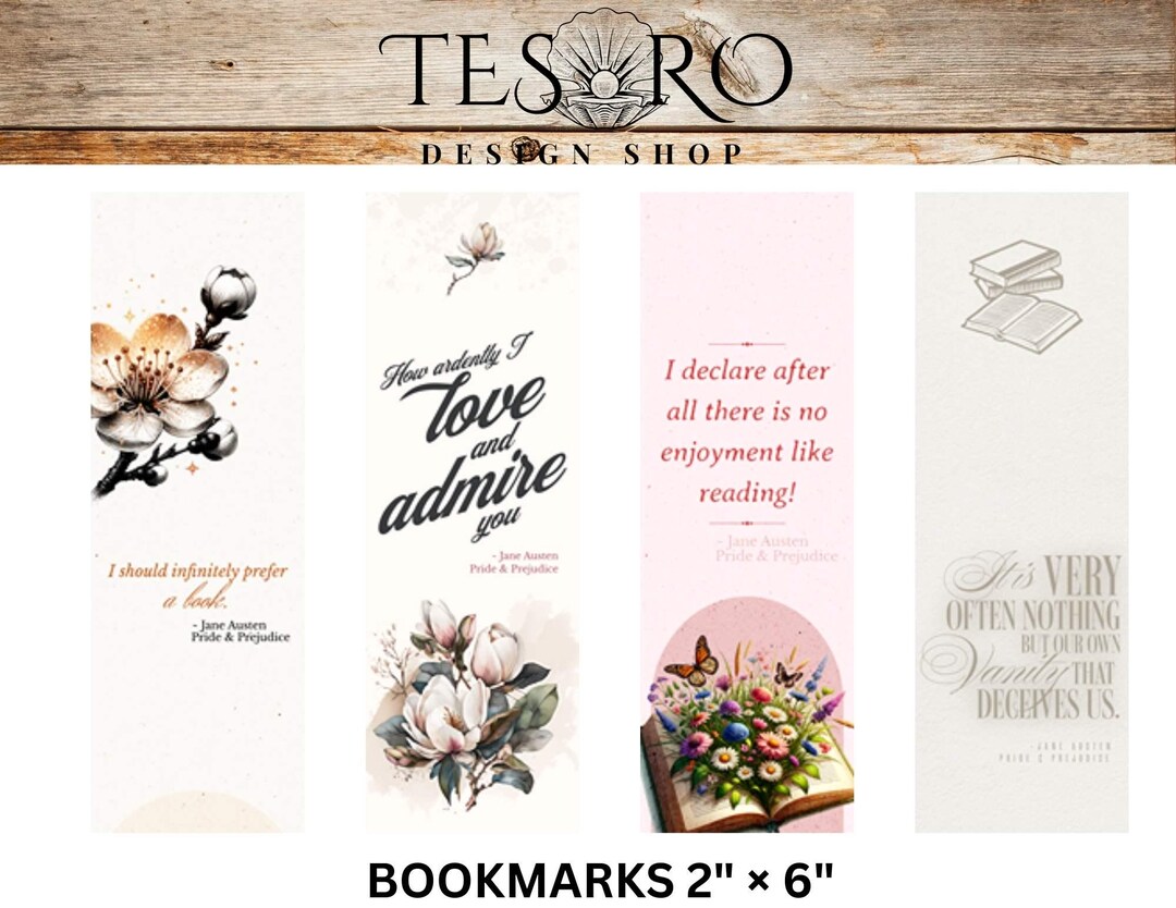 Literary Quotes Jane Austen Printable Bookmark | Unique Bookmarks ...
