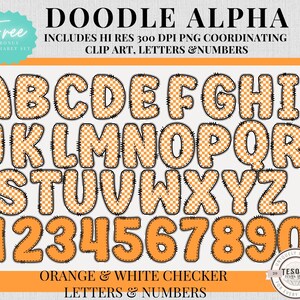 Checker Doodle Alphabet Bundle |checker Retro Font Letters & Clipart ...
