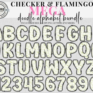 Checker Doodle Alphabet Bundle |tropical Summer Letter Clipart ...