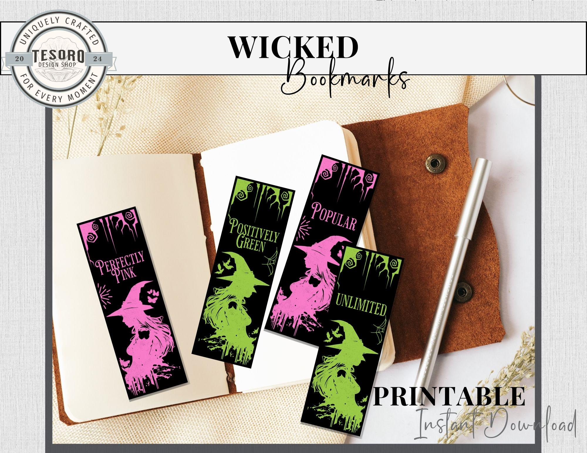 Witch Wicked Bookmark Printable | Custom Bookmarks Popular |pink ...