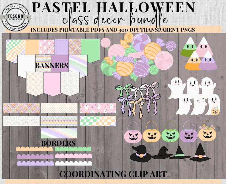 Pastel Halloween Bulletin Board Bundle | Printable Classroom Decor With ...