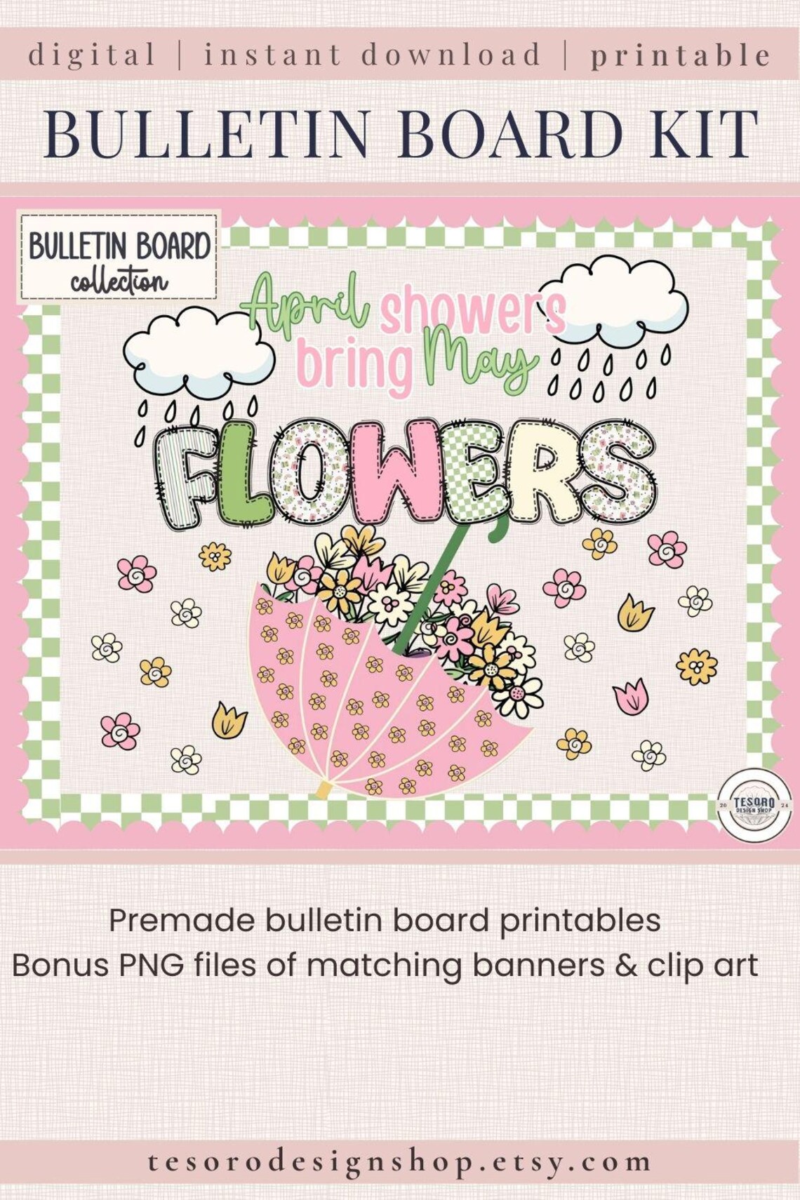 Spring Bulletin Board |april Showers Bring May Flowers Classroom ...
