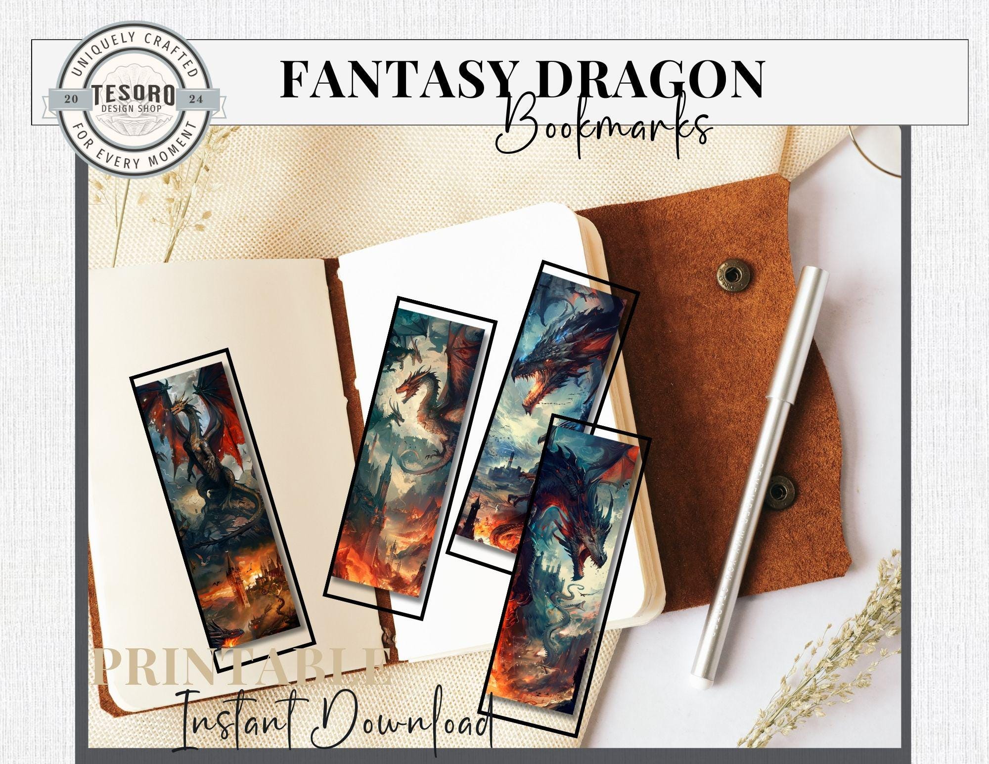 Romantasy Bookmark Printable Custom Bookmarks Fantasy Gothic Romance ...